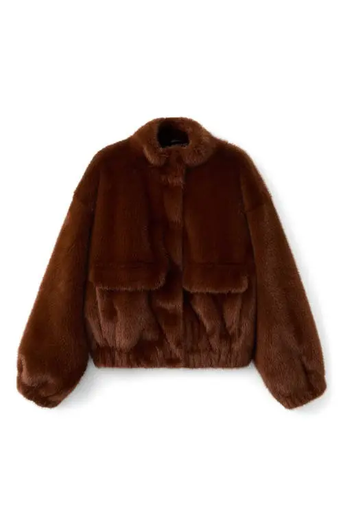 Mango Faux Fur Cropped Jacket