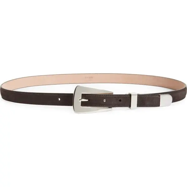 Khaite Lucca Suede Belt - Dark Brown