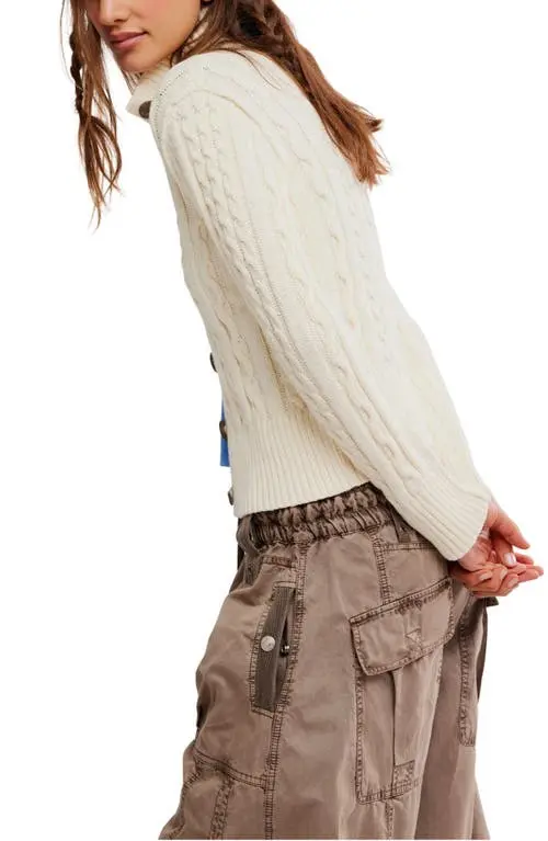 Free People Cable Stitch Cotton Cardigan