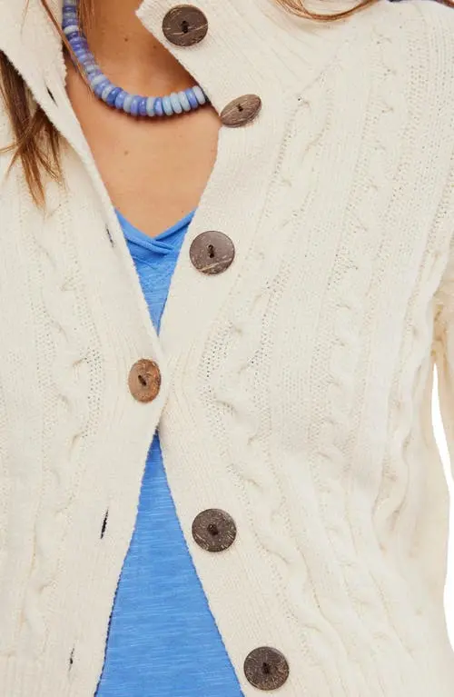 Free People Cable Stitch Cotton Cardigan