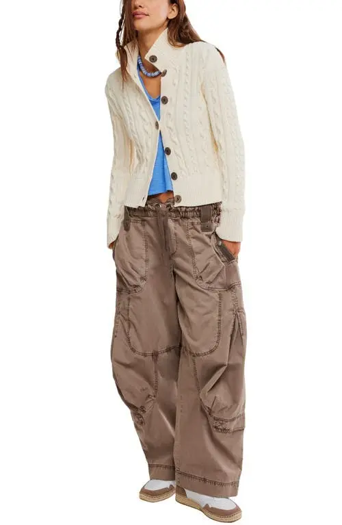 Free People Cable Stitch Cotton Cardigan