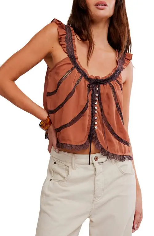 Free People Mable Pleated Ruffle Tank - Canyon Sunset Combo