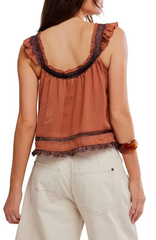 Free People Mable Pleated Ruffle Tank - Canyon Sunset Combo