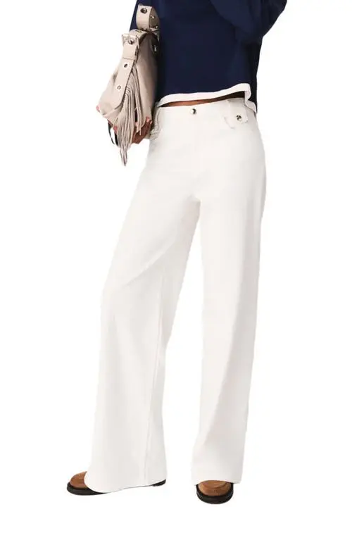 Maje Flared High-waisted Jeans - White