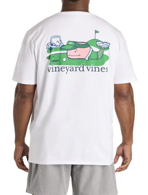 Vineyard Vines Big & Tall Golfer Whale Graphic Pocket T-shirt - White Cap