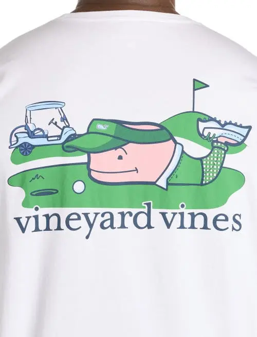 Vineyard Vines Big & Tall Golfer Whale Graphic Pocket T-shirt - White Cap