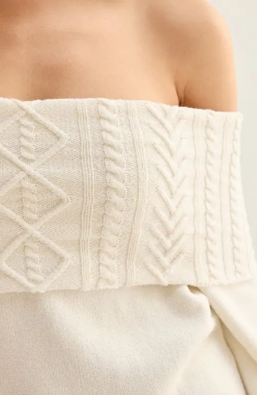 CRESCENT Off-shoulder Cable Knit Top