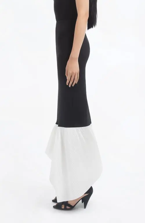 Co Peplum Hem Midi Skirt - Black & White