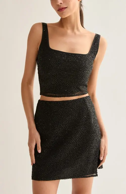 CRESCENT Beaded Crop Top