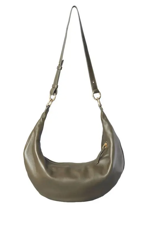 HYER GOODS Small Leather Convertible Ring Bag - Olive