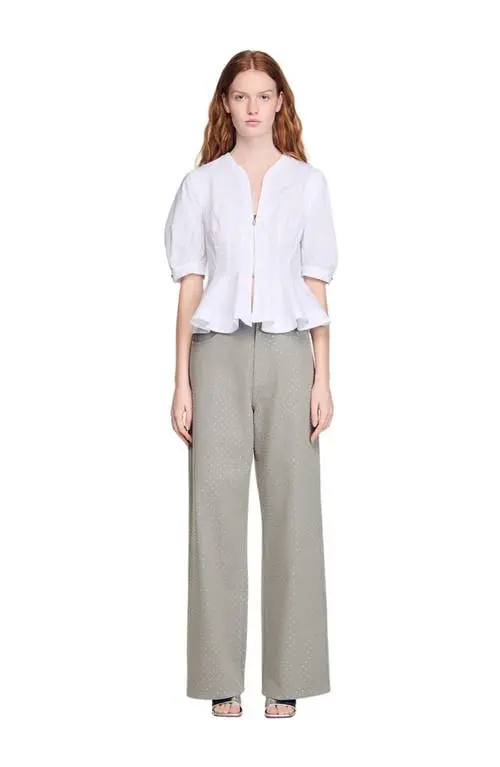 Sandro Zipped Peplum Shirt