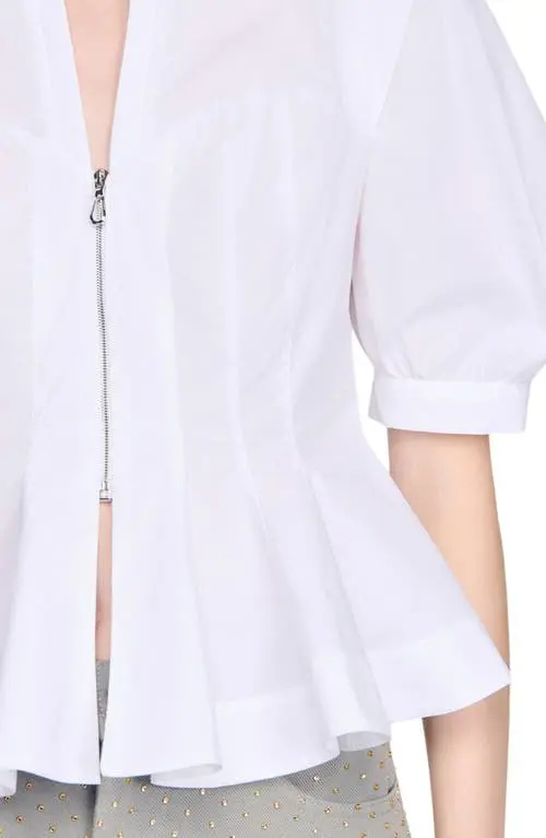 Sandro Zipped Peplum Shirt