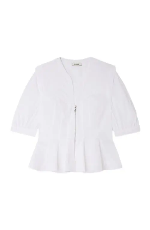 Sandro Zipped Peplum Shirt