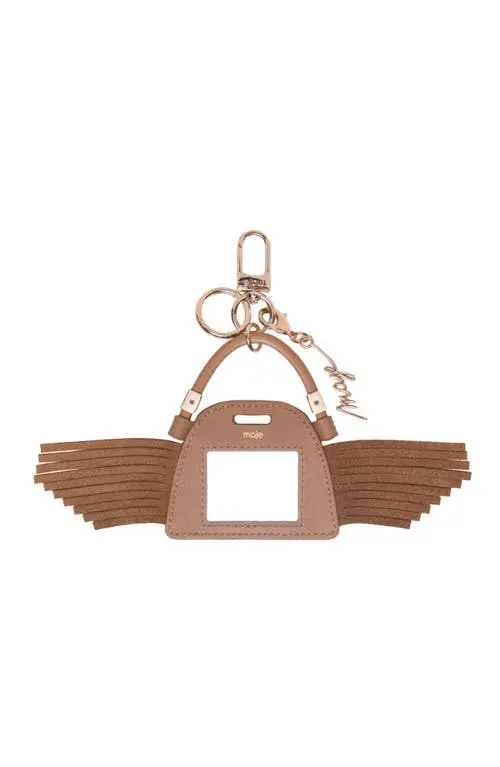 Maje Miss M Mini Mirror Bag Charm - Camel