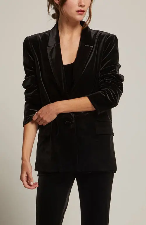 CRESCENT Single-breasted Velvet Blazer