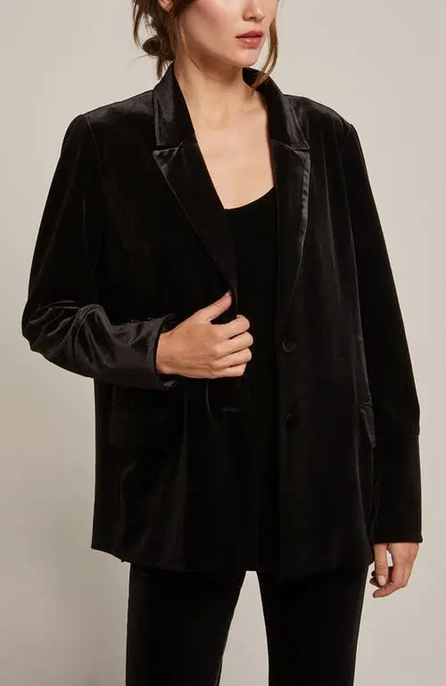 CRESCENT Single-breasted Velvet Blazer