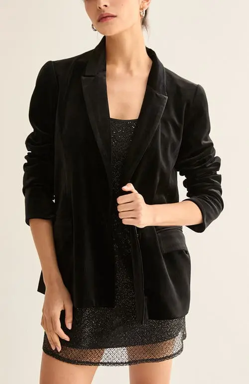 CRESCENT Single-breasted Velvet Blazer