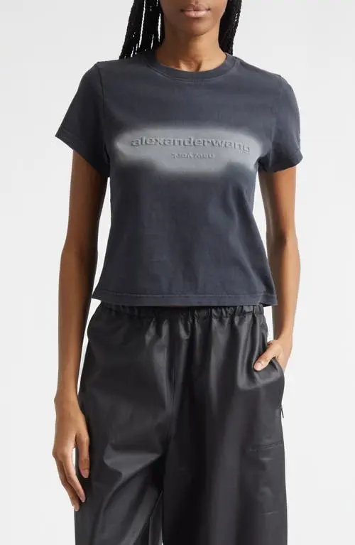Alexander Wang Embossed Logo Shrunken T-shirt