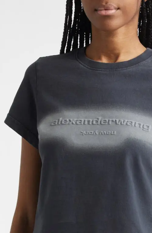 Alexander Wang Embossed Logo Shrunken T-shirt