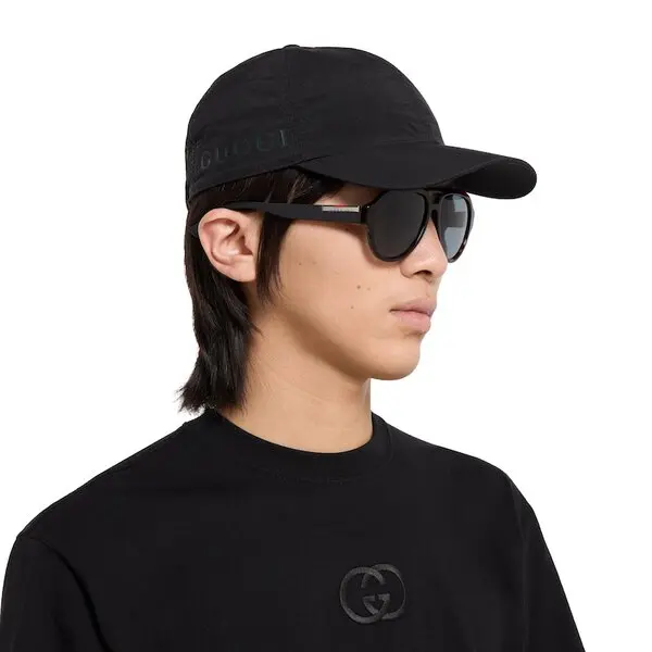 Gucci Cotton Baseball Cap With Logo - Black