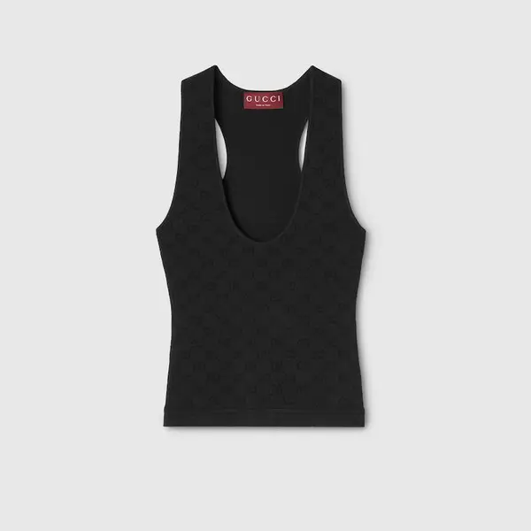 Gucci Elastic Gg Jacquard Tank Top