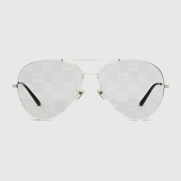 Gucci Pilot Frame Sunglasses - Silver