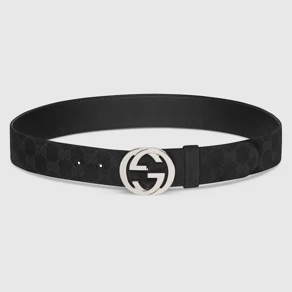 Gucci Belt With Interlocking G Buckle - Black