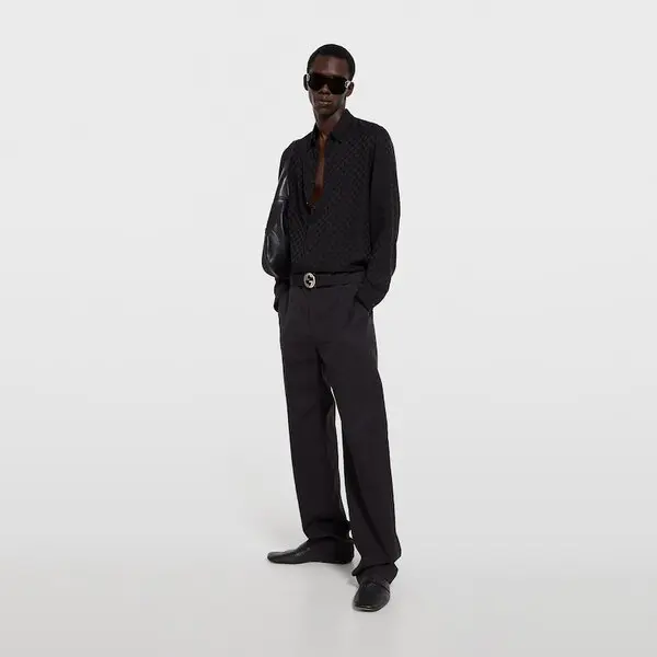 Gucci Belt With Interlocking G Buckle - Black