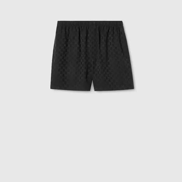 Gucci Gg Silk Jacquard Shorts - Black