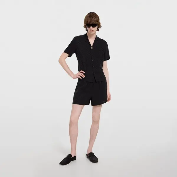 Gucci Gg Silk Jacquard Shorts - Black