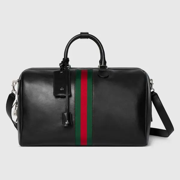 Gucci Web Trademark Medium Duffle Bag - Black