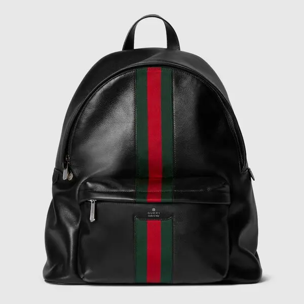Gucci Web Trademark Large Backpack - Black