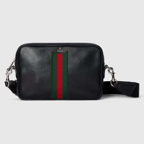 Gucci Web Trademark Small Crossbody Bag - Black
