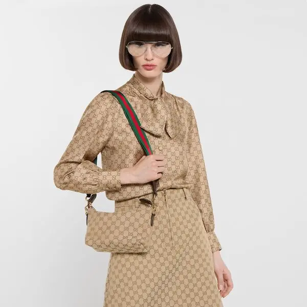 Gucci Brera Small Crossbody Bag Gg Canvas - Beige