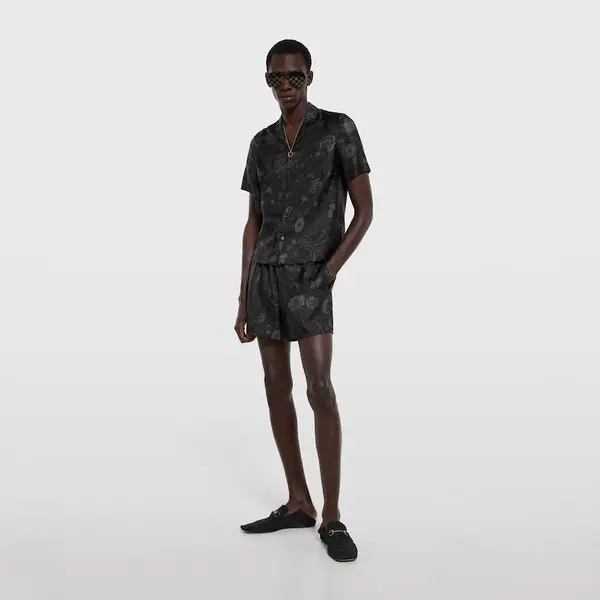 Gucci Printed Silk Twill Bowling Shirt