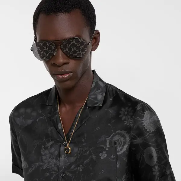 Gucci Printed Silk Twill Bowling Shirt