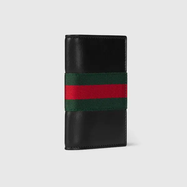Gucci Web Trademark Card Case Leather