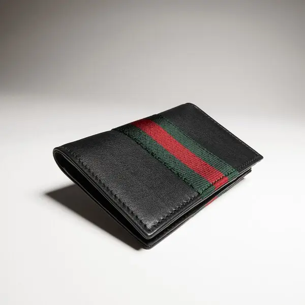Gucci Web Trademark Card Case Leather