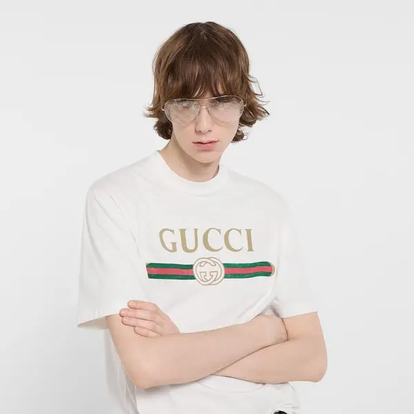 Gucci Silk Blend Jersey T-shirt With Print - White