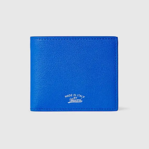 Gucci Lira Bi-fold Wallet Leather - Blue
