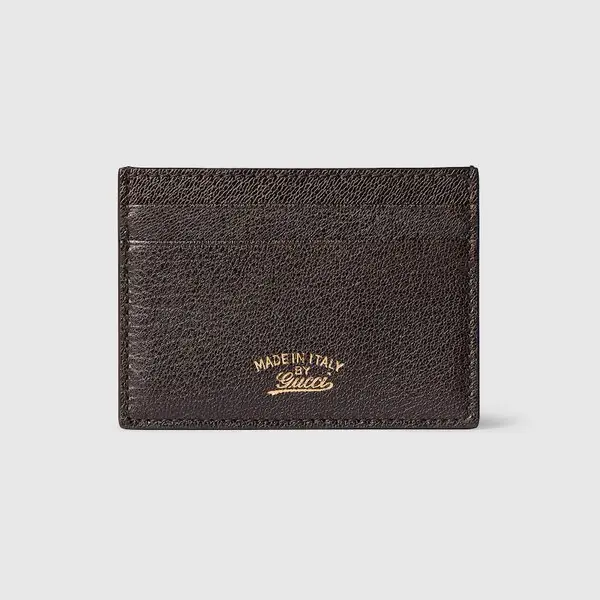 Gucci Lira Card Case Leather - Brown