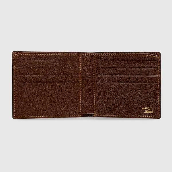 Gucci Bi-fold Wallet With Web Gg Canvas - Beige