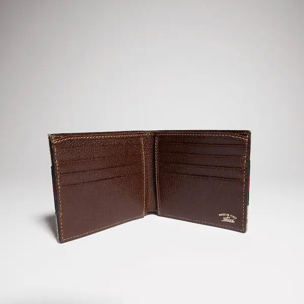 Gucci Bi-fold Wallet With Web Gg Canvas - Beige