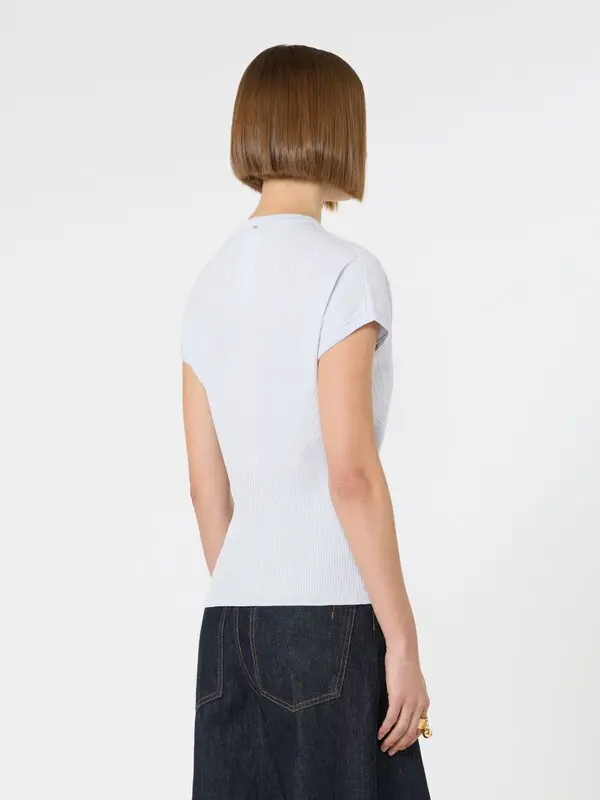 Max Mara Rib-knit Viscose Sweater - Light Blue
