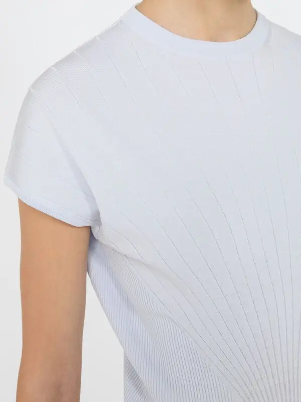 Max Mara Rib-knit Viscose Sweater - Light Blue