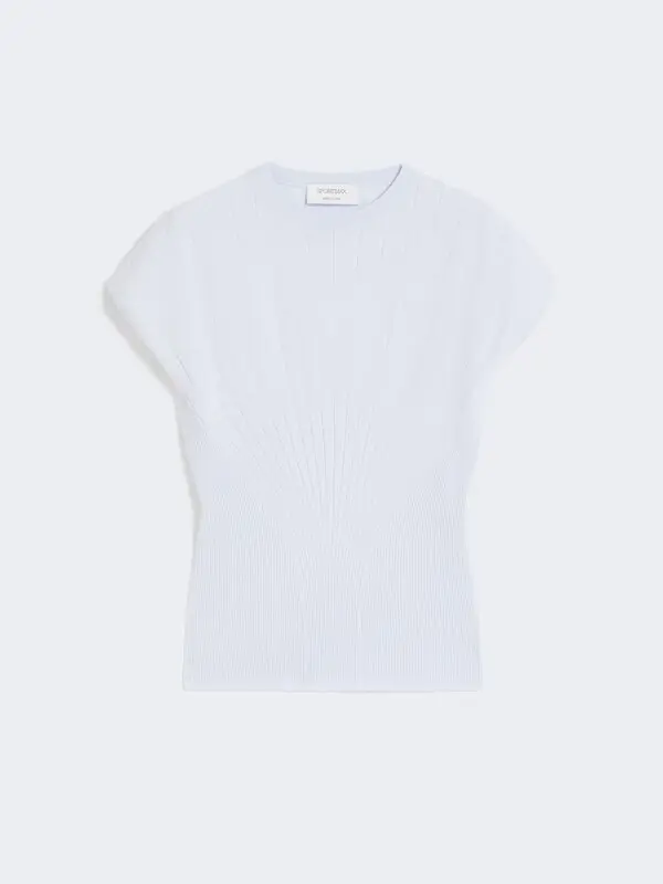 Max Mara Rib-knit Viscose Sweater - Light Blue