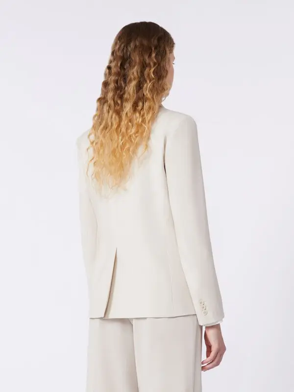 Max Mara Single-breasted Stretch Wool Blazer - Sand