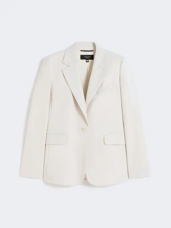 Max Mara Single-breasted Stretch Wool Blazer - Sand