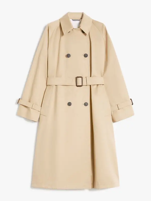 Max Mara Water-repellent Printed Gabardine Trench Coat - Plum