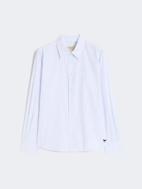 Max Mara Striped Cotton Poplin Shirt - Light Blue